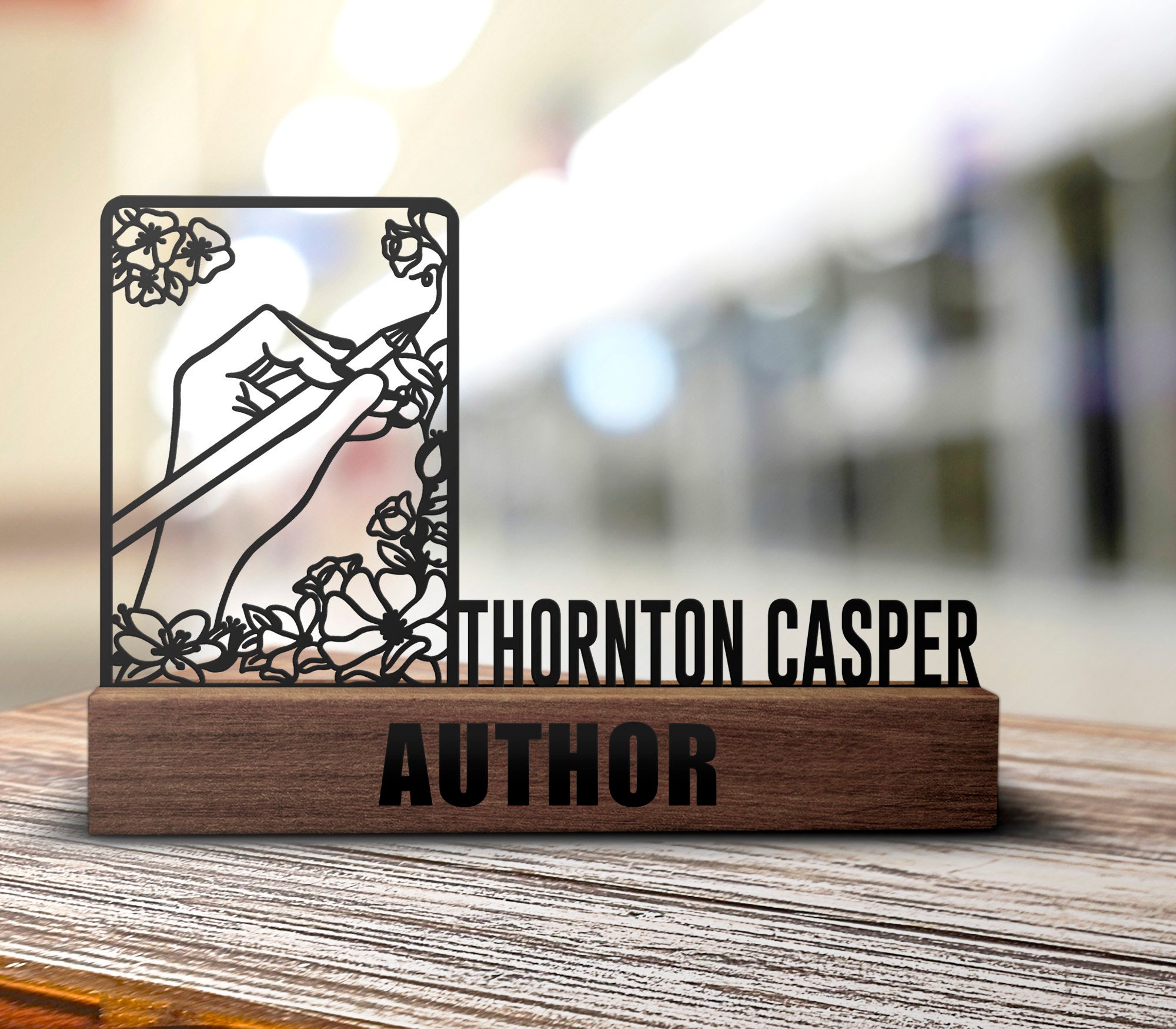 Custom Writer Desk Name Plate Wedge Personalized Writing - Etsy