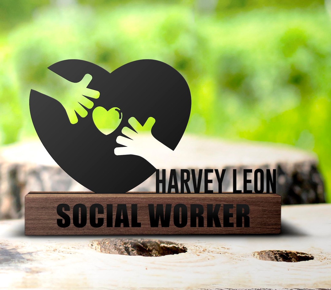 Custom School Social Worker Desk Name Plate Wedge Personalized Child ...