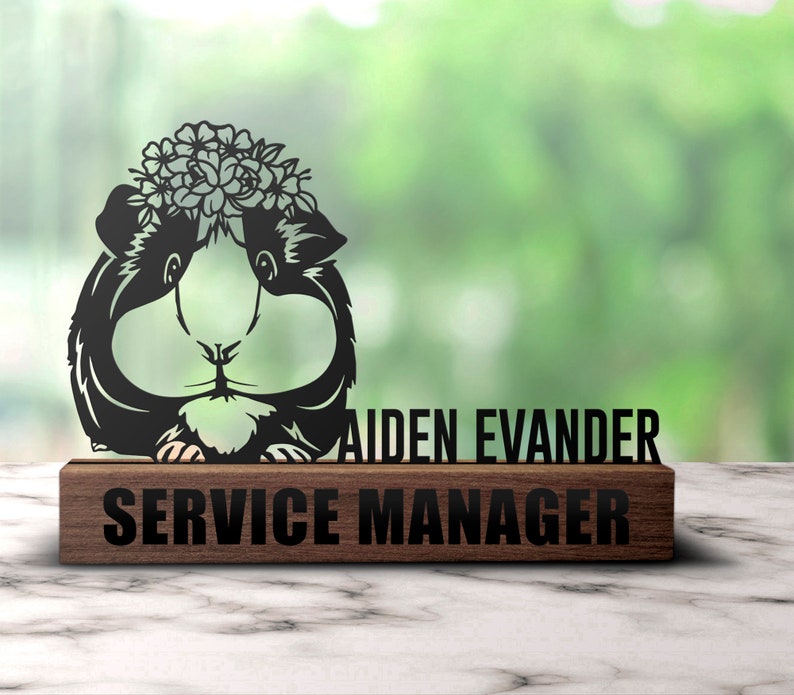 Custom Guinea Pig Desk Name Plate Wedge, Personalized Piggie Nameplate ...