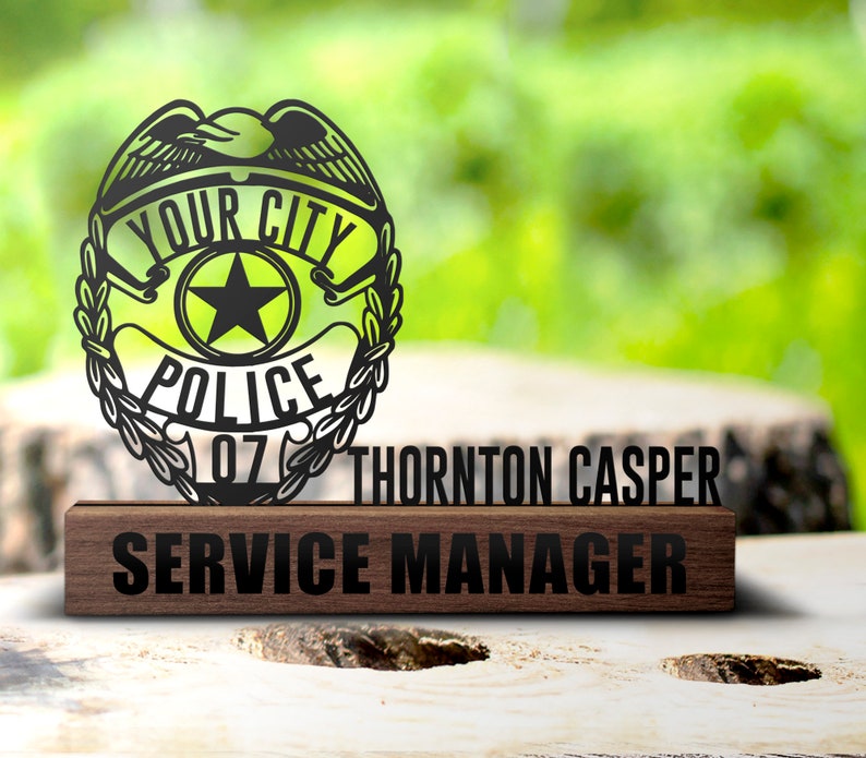Custom Police Desk Name Plate Wedge Personalized Law Enforcement ...