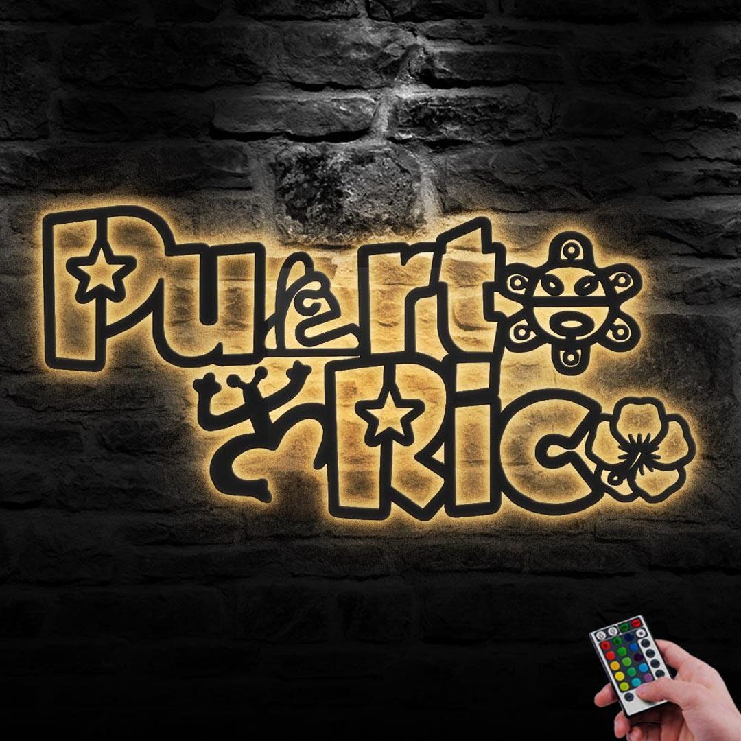 Frog Coqui Puerto Rico Taino Symbol Metal Wall Art LED Light Boriken ...