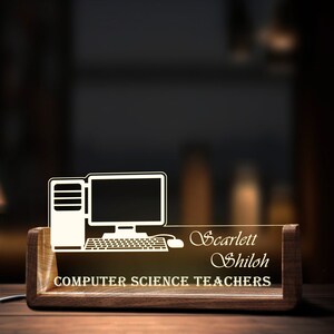Custom Computer Science Teacher Desk Name Plate Personalized Teacher ...