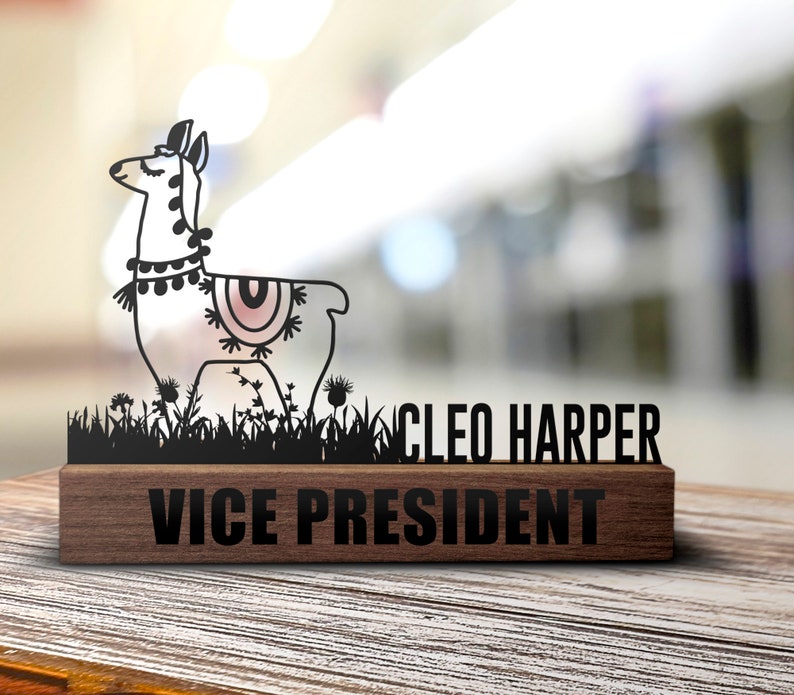 Custom Llama Desk Name Plate Wedge Personalized Alpaca - Etsy