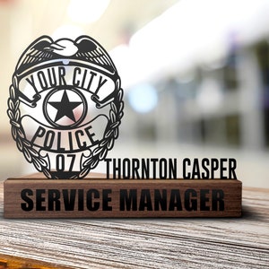 Custom Police Desk Name Plate Wedge Personalized Law Enforcement ...