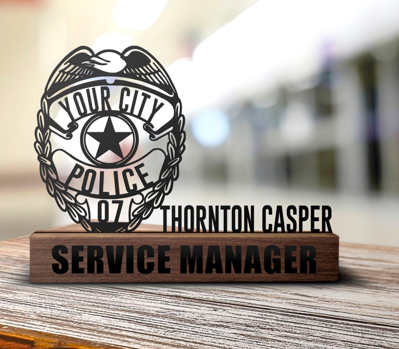 Custom Police Desk Name Plate Wedge Personalized Law Enforcement ...