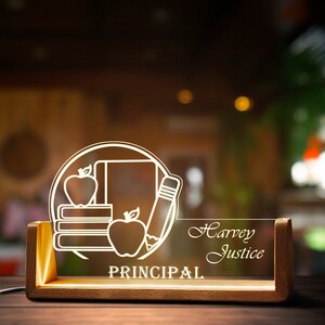 Custom Principal Desk Name Plate Personalized Head of School LED Light ...