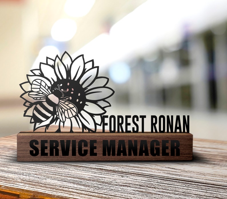 Custom Bee Desk Name Plate Wedge Personalized Honeybee - Etsy