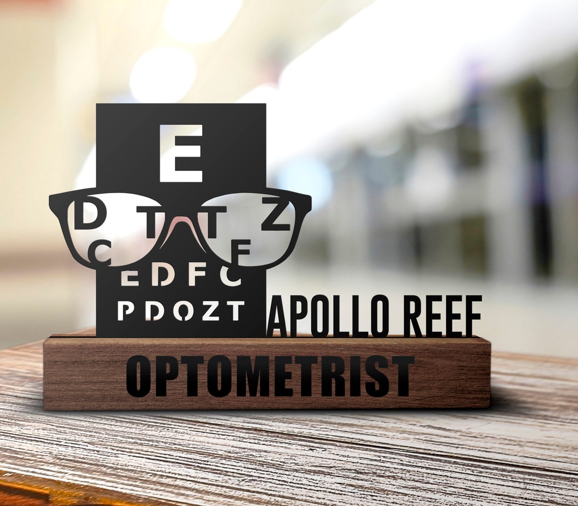 Custom Optometry Gift Desk Name Plate Wedge Personalized Optometrist ...