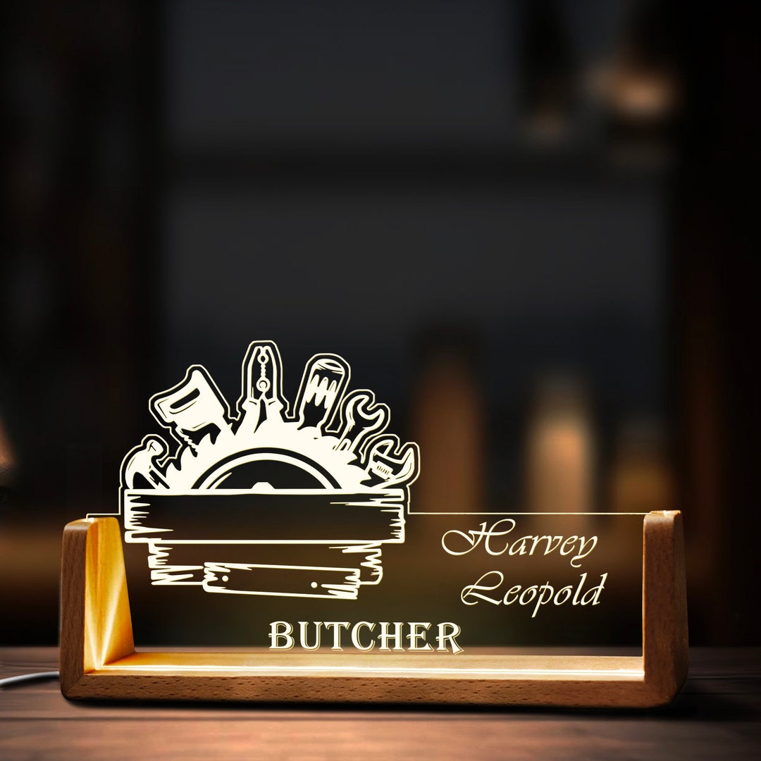 Custom Carpenter Desk Name Plate Personalized Carpenter Tool LED Light ...