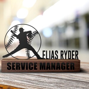 Custom Baseball Desk Name Plate Wedge Personalized Softball Player Name ...