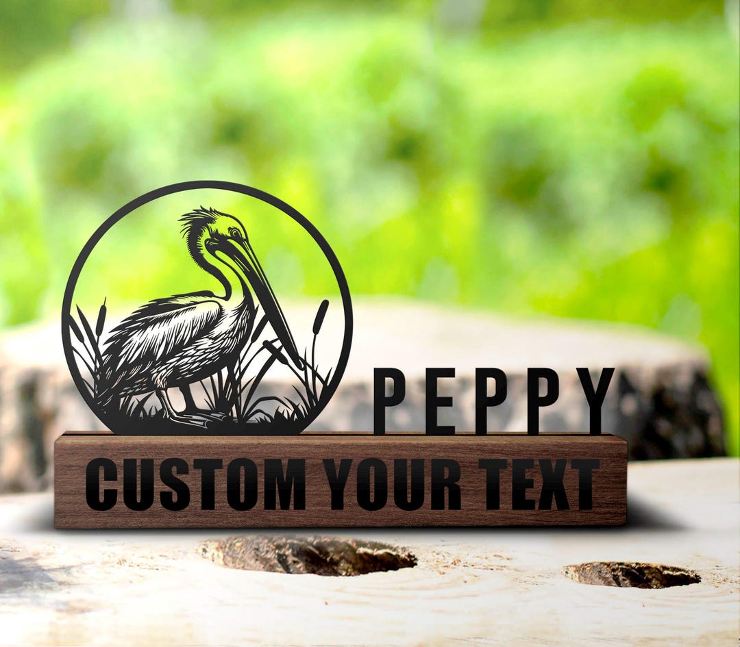 Custom Pelican Desk Name Plate Wedge Personalized Pelican Bird ...