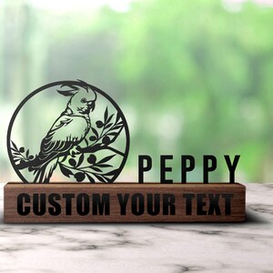 Custom Cockatoo Bird Desk Name Plate Wedge Personalized Parrot ...