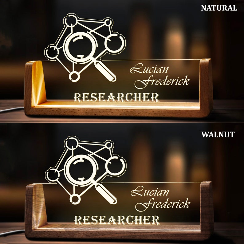 Custom Researcher Desk Name Plate Personalizedscientific Research LED ...