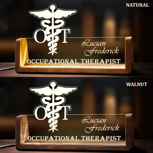 Custom Occupational Therapist Gift Desk Name Plate Personalized LED ...