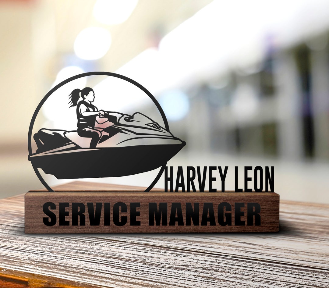 Custom Jet Skiing Desk Name Plate Wedge Personalized Water Jet Ski ...