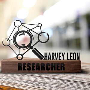 Custom Researcher Desk Name Plate Wedge, Personalized Scientific ...