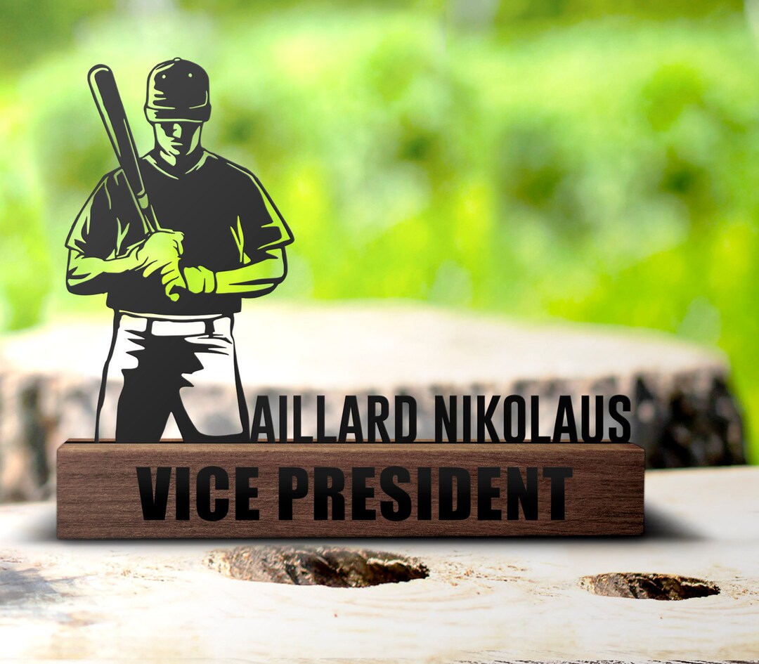 Custom Baseball Desk Name Plate Wedge Personalized Softball Player Name ...