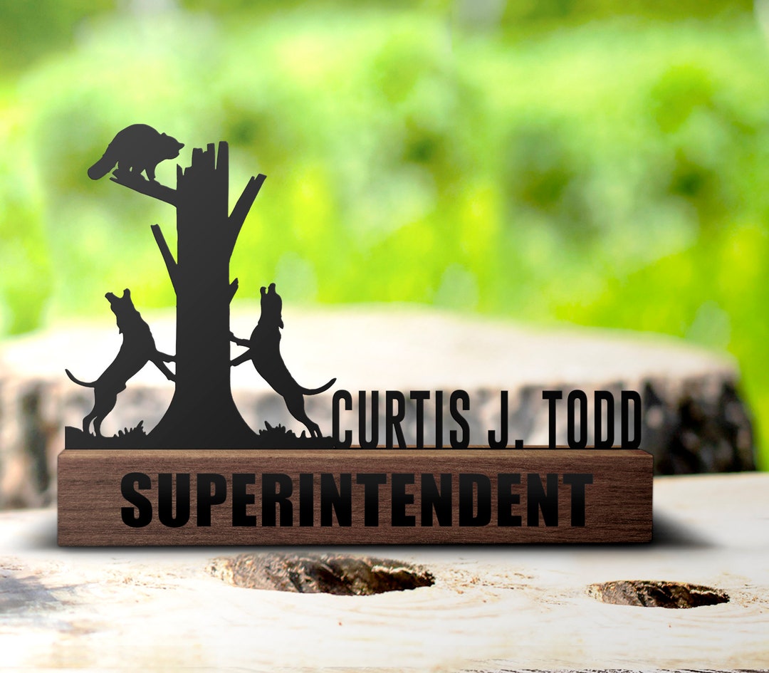 Custom Coon Hunting Desk Name Plate Wedge, Personalized Hunter ...