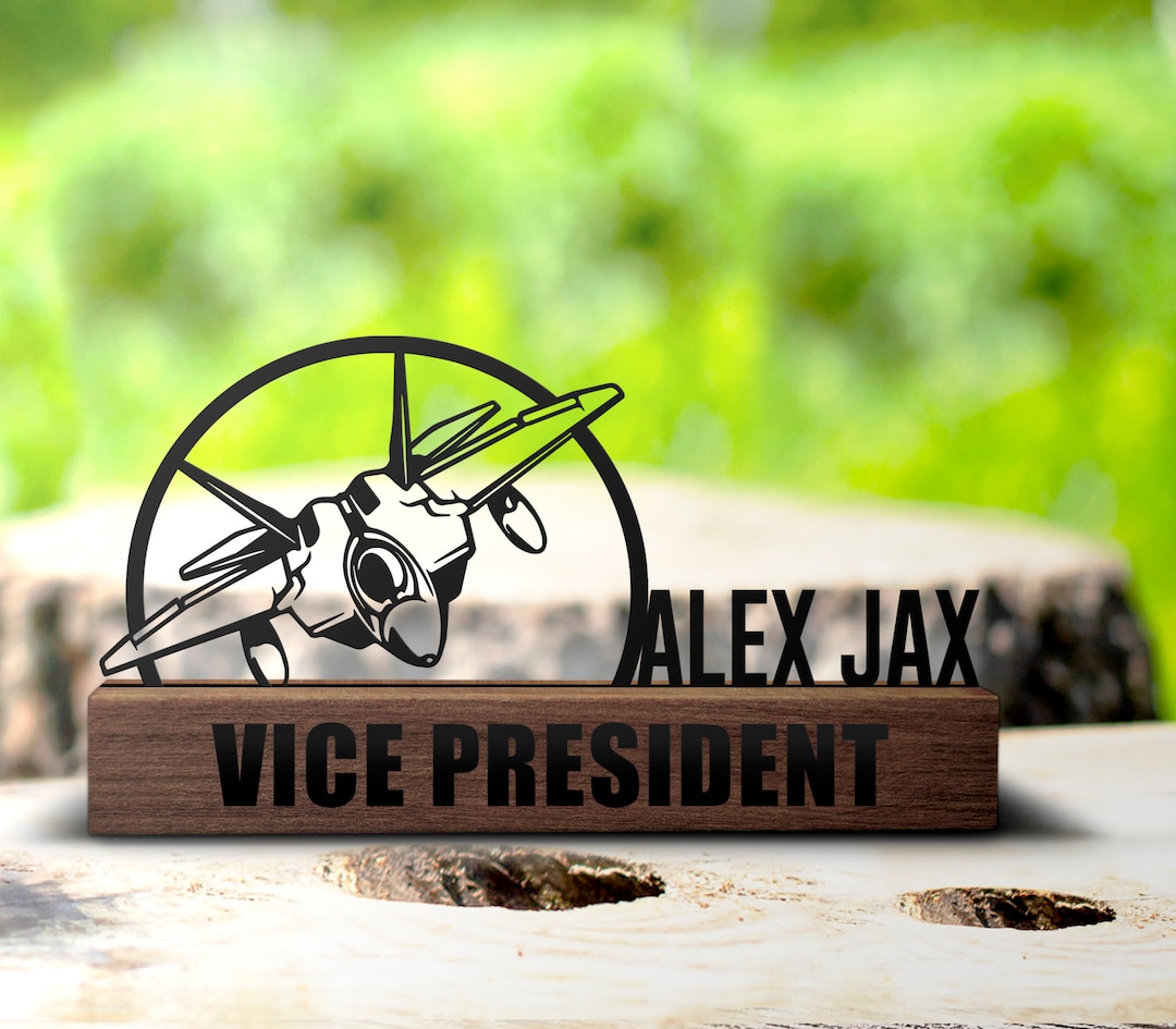 Custom Airplane Desk Name Plate Wedge Personalized Pilot Nameplate ...