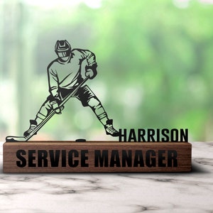 Custom Ice Hockey Desk Name Plate Wedge Personalized Player Name ...
