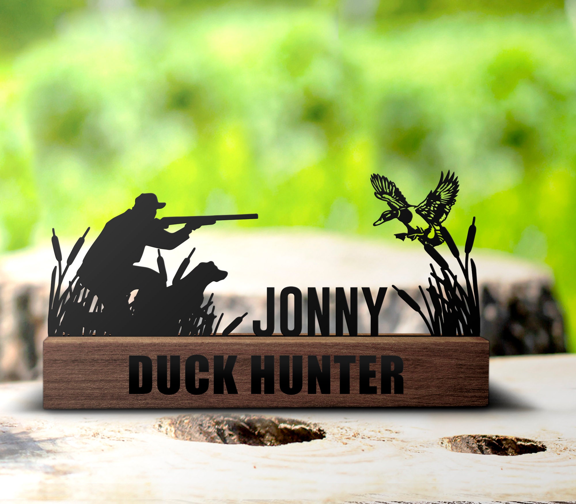Custom Duck Hunting Desk Name Plate Wedge, Personalized Hunter ...