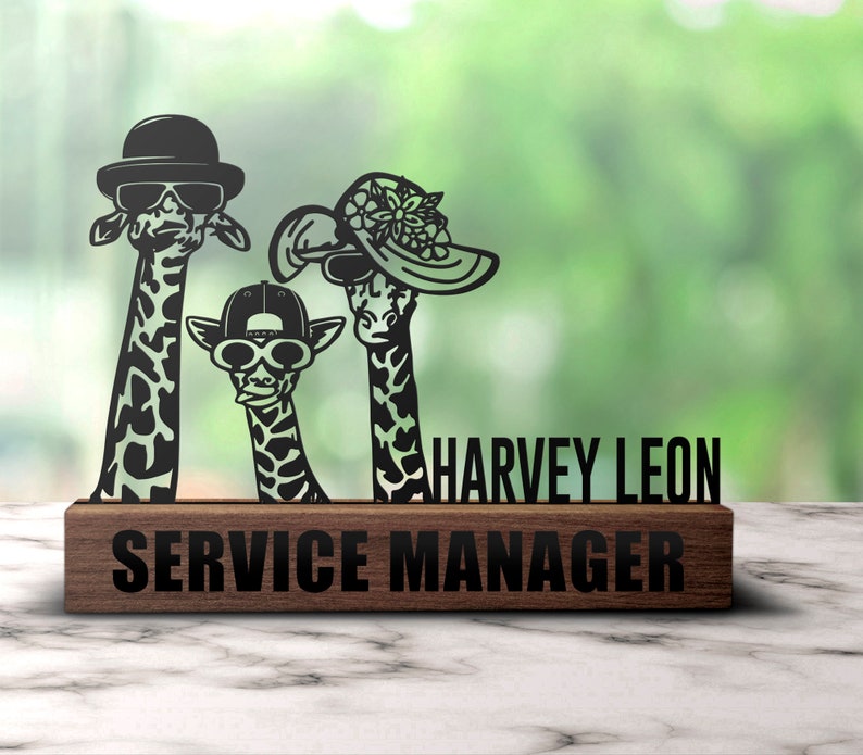 Custom Giraffe Desk Name Plate Wedge Personalized Nameplate - Etsy