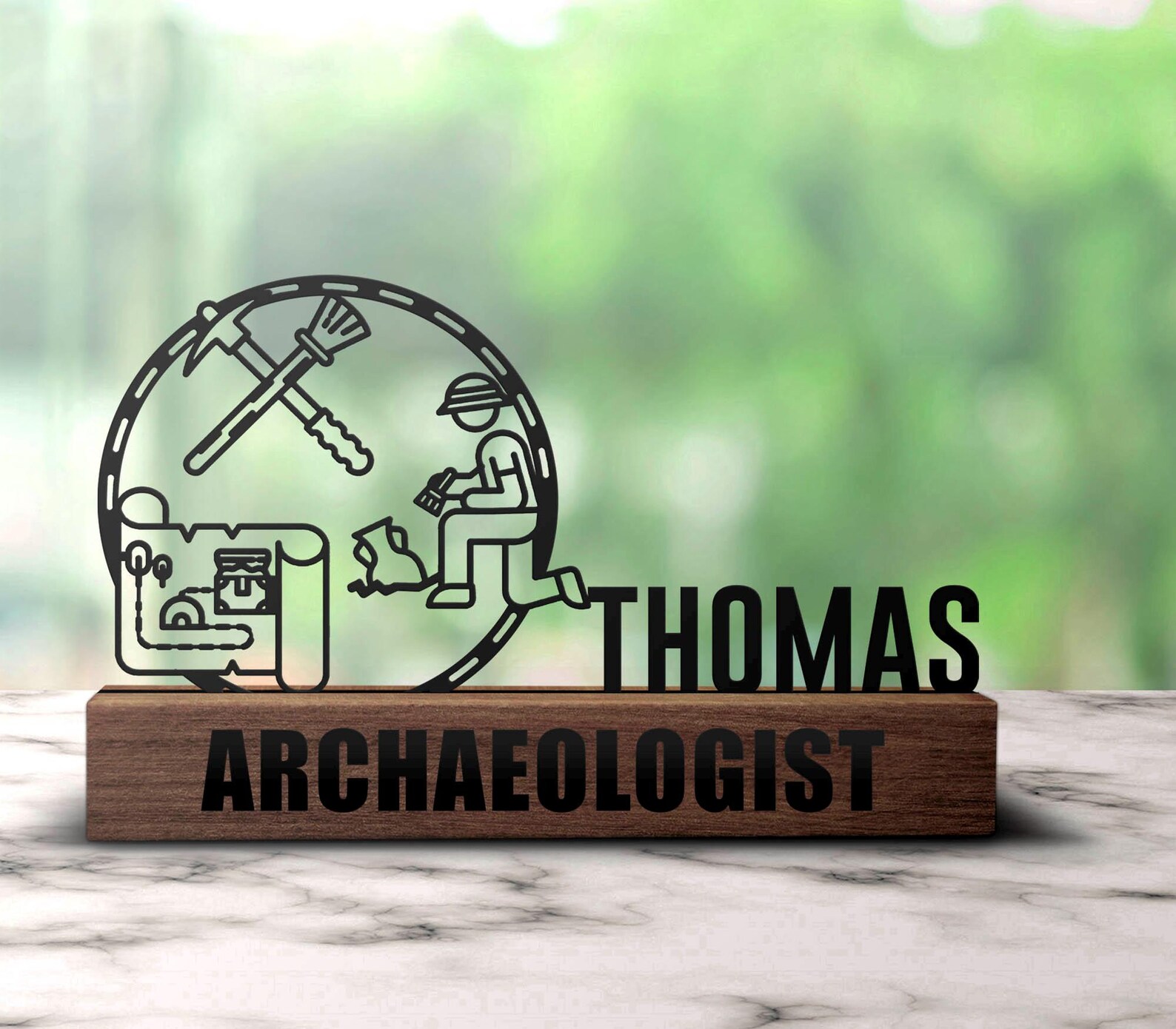 Custom Archaeologist Desk Name Plate Wedge Personalized Archaeology ...