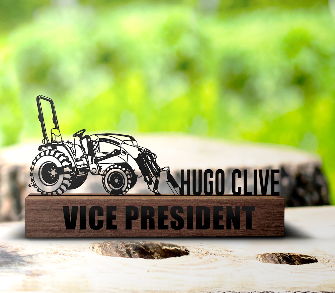 Custom Tractor Loader Desk Name Plate Wedge Personalized Construction ...