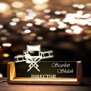 Custom Director Desk Name Plate Personalized Theatre Worker LED Light ...
