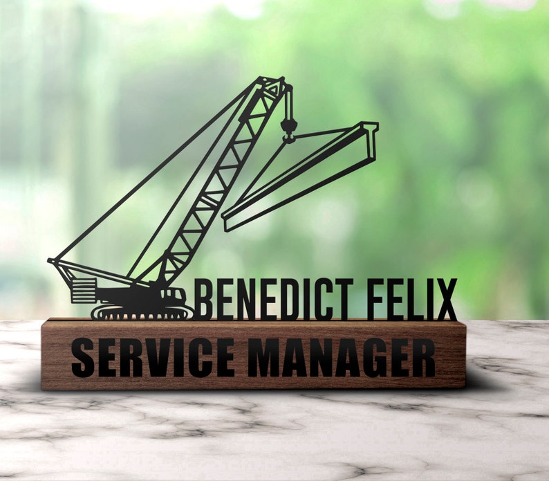 Custom Mobile Crane Driver Desk Name Plate Wedge Personalized - Etsy