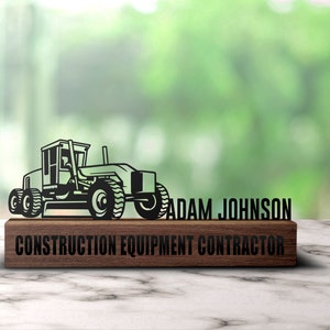 Custom Motor Grader Desk Name Plate Wedge Personalized Heavy Equipment ...