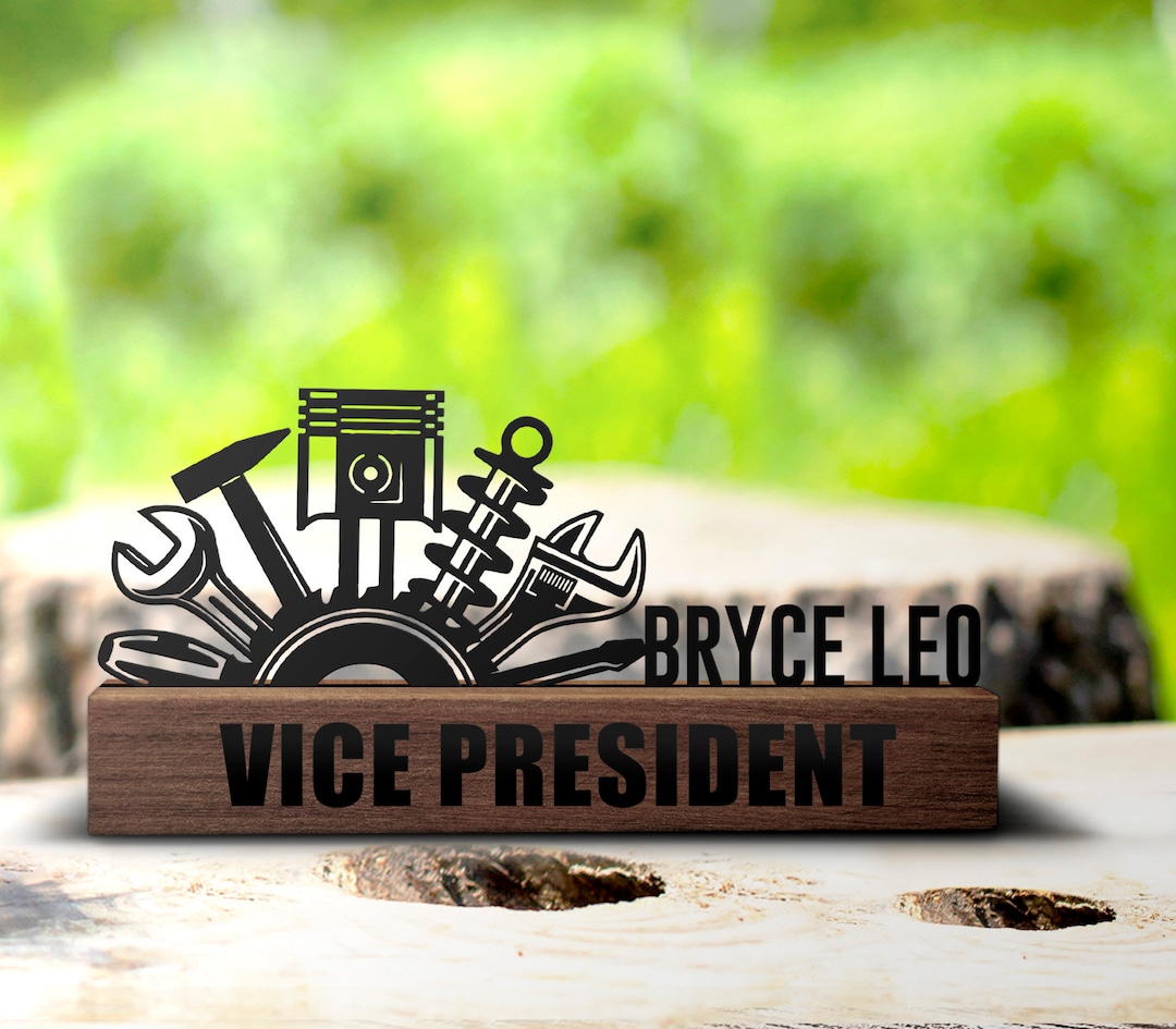 Custom Mechanic Desk Name Plate Wedge Personalized Mechanic Gift ...