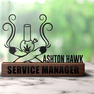 Custom Weed Desk Name Plate Wedge, Personalized Marijuana Nameplate ...