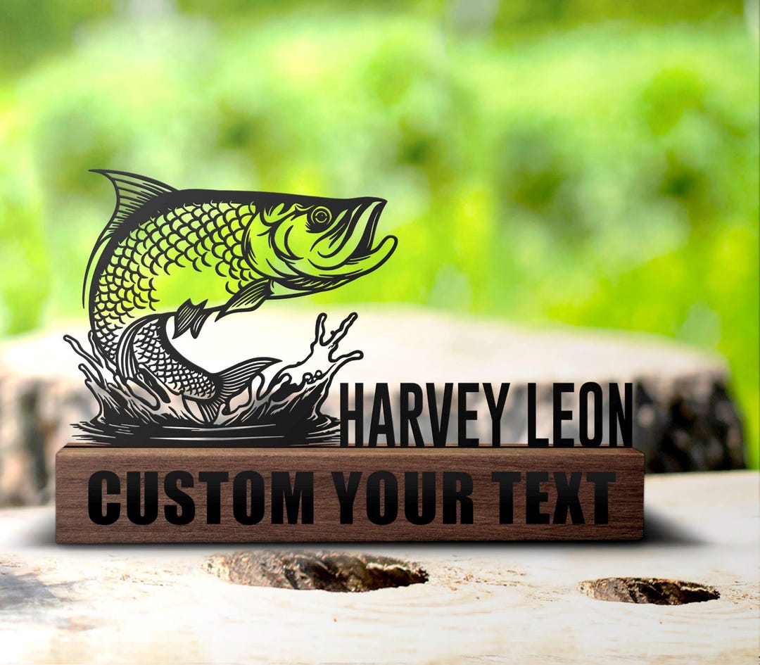 Custom Tarpon Fish Desk Name Plate Wedge Personalized Fisher Nameplate ...