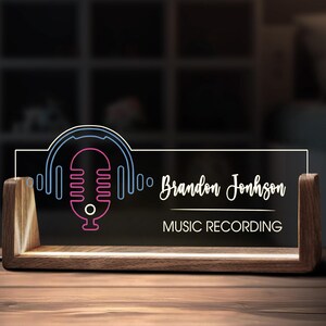 Custom Music Recording Desk Name Plate Personalized Microphone ...