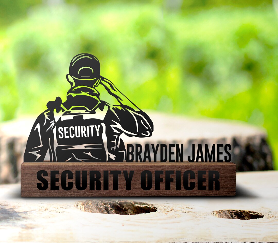 Custom Security Officer Desk Name Plate Wedge Personalized Law ...