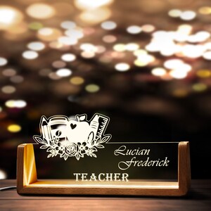 Custom Teacher Desk Name Plate Personalized Gifts for Teachers LED ...