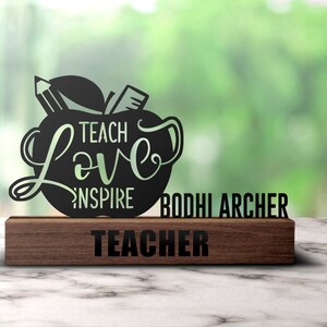 Custom Teacher Desk Name Plate Wedge Personalized Gifts for Teachers ...