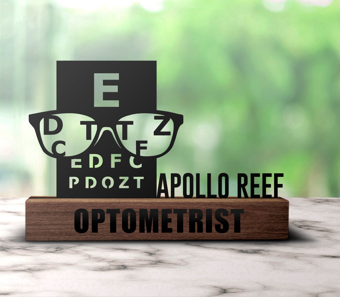 Custom Optometry Gift Desk Name Plate Wedge Personalized Optometrist ...