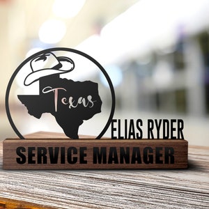 Custom Texas Map Desk Name Plate Wedge, Personalized Born in Texas ...