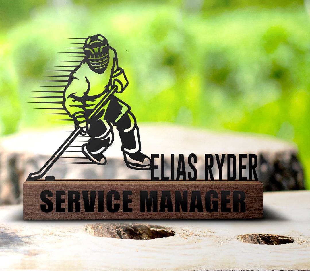 Custom Ice Hockey Stick Desk Name Plate Wedge Personalized Player Name ...