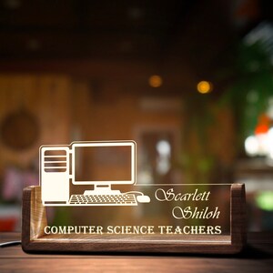 Custom Computer Science Teacher Desk Name Plate Personalized Teacher ...
