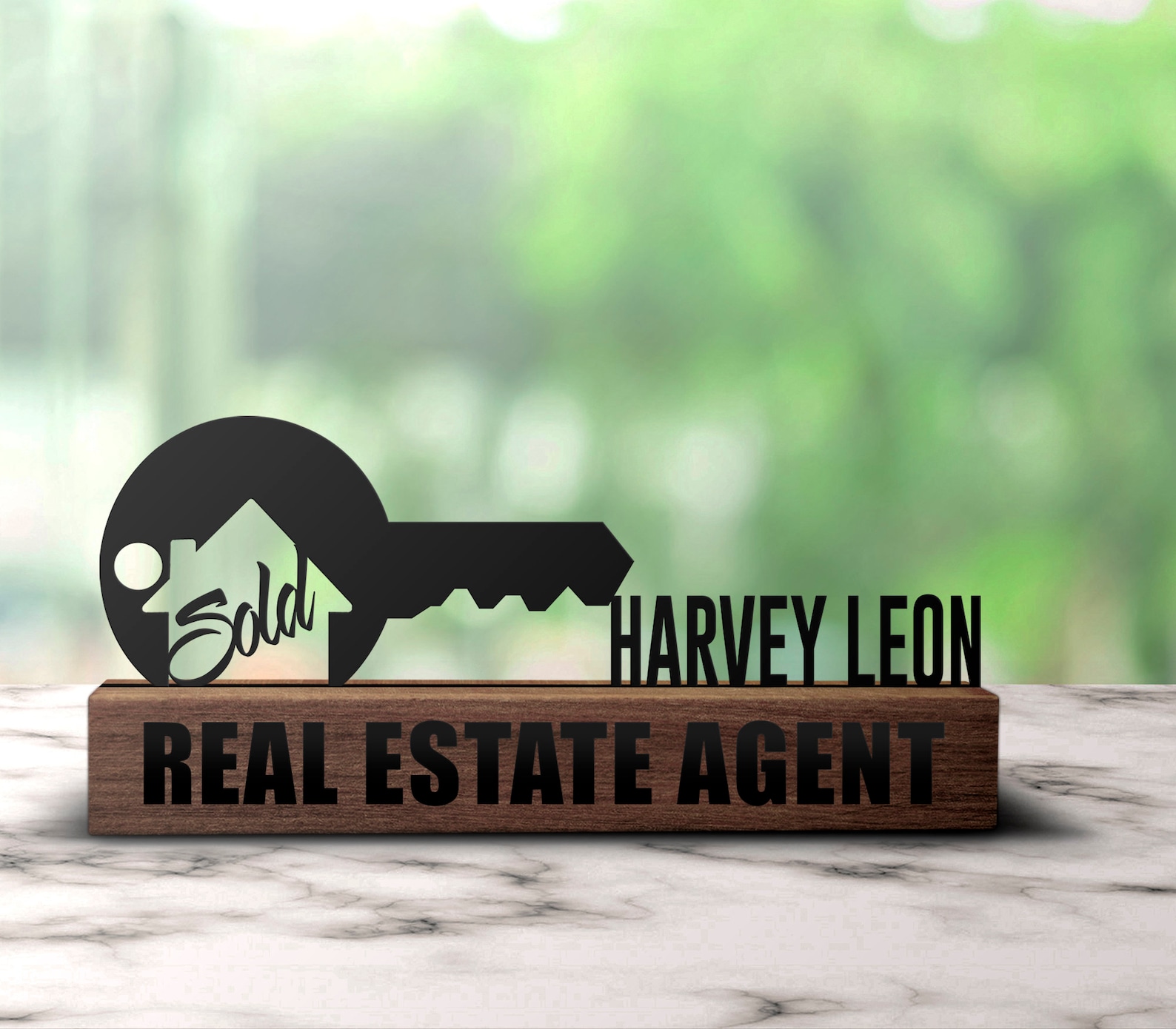 Custom Real Estate Agent Desk Name Plate Wedge Personalized - Etsy