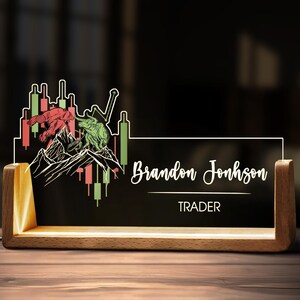 Custom Trader Desk Name Plate, Personalized Investor Acrylic Desk Sign ...