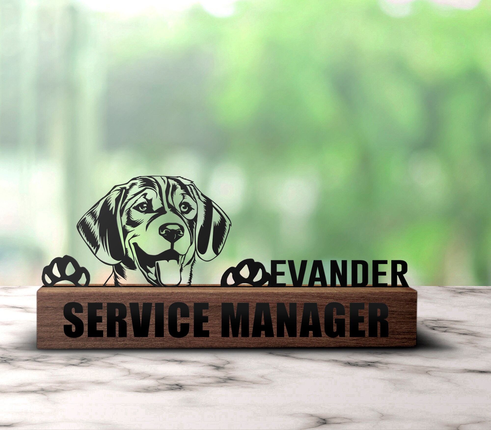 Custom Beagle Dogs Desk Name Plate Wedge Personalized Dog - Etsy