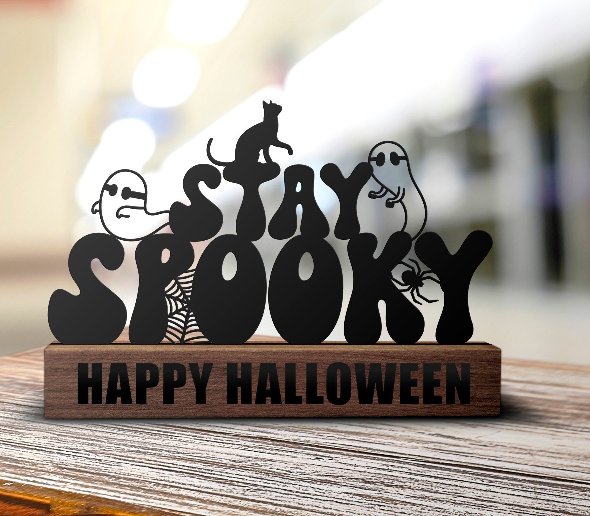 Custom Halloween Desk Name Plate Wedge Personalized Ghost - Etsy