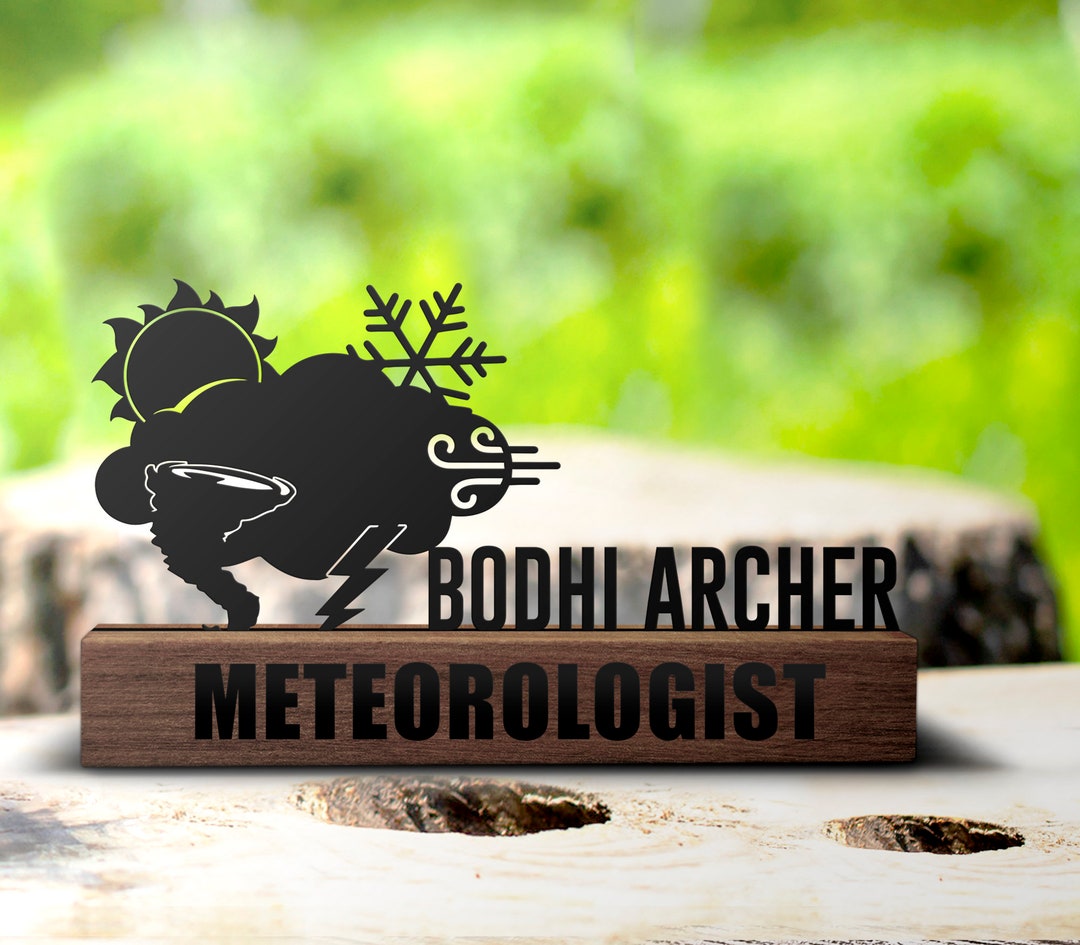 Custom Meteorologist Desk Name Plate Wedge Personalized Weather ...