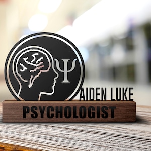 Custom Psychologist Desk Name Plate Wedge Personalized Psychology ...