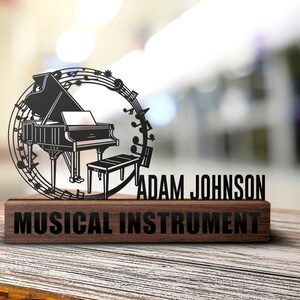Custom Piano Musical Instrument Desk Name Plate Wedge Personalized ...