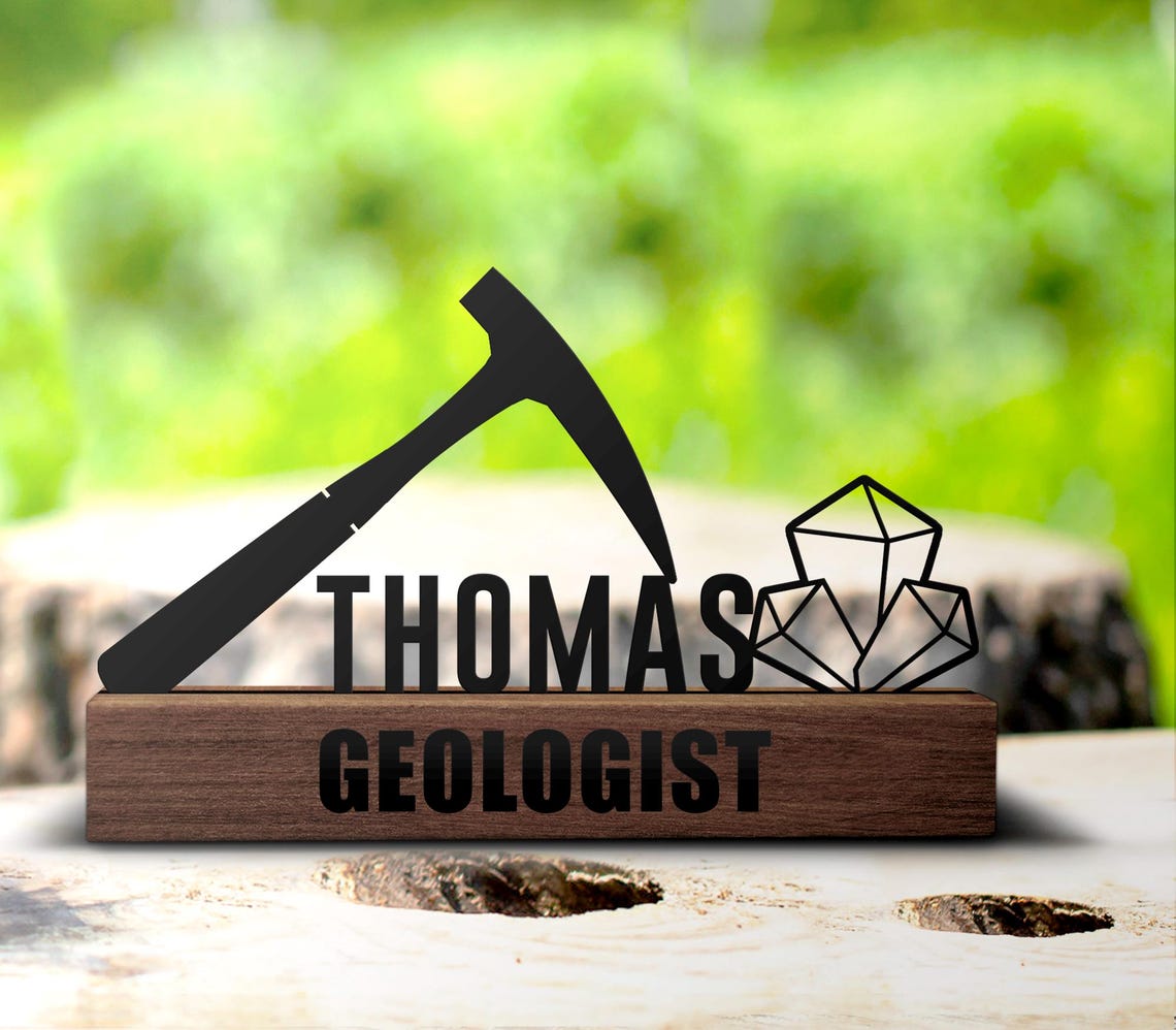 Custom Geologist Desk Name Plate Wedge Personalized Geology Nameplate ...